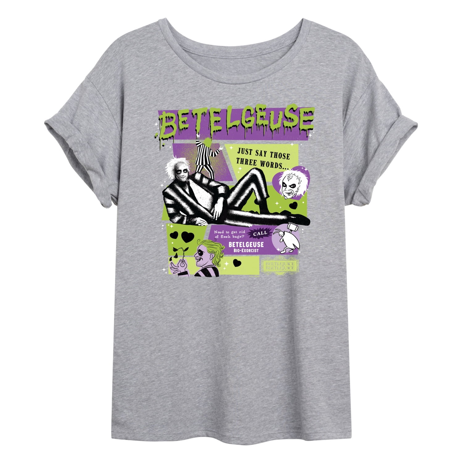 Beetlejuice Beetlejuice - Just Say Those Three Words - Women's Oversized Tee - Walmart.com