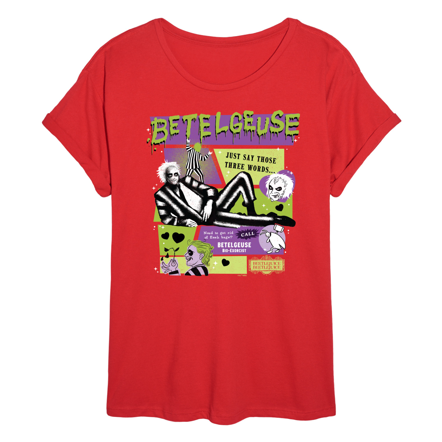 Beetlejuice Beetlejuice - Just Say Those Three Words - Women's Oversized Tee - Walmart.com