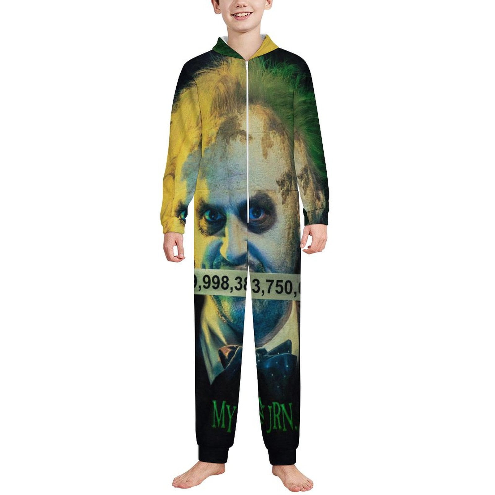Beetlejuice Beetlejuice Kids One Piece Pajama Hooded Union Suit PJs ...