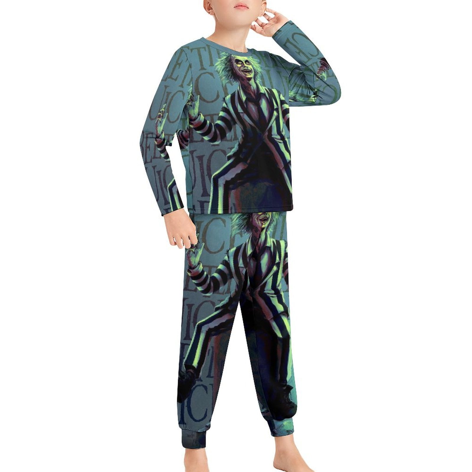 Beetlejuice Beetlejuice Little Big Bo-ys Gi-rls Pajamas Set Long Sleeve Ki-ds PJs Sleepwear ...