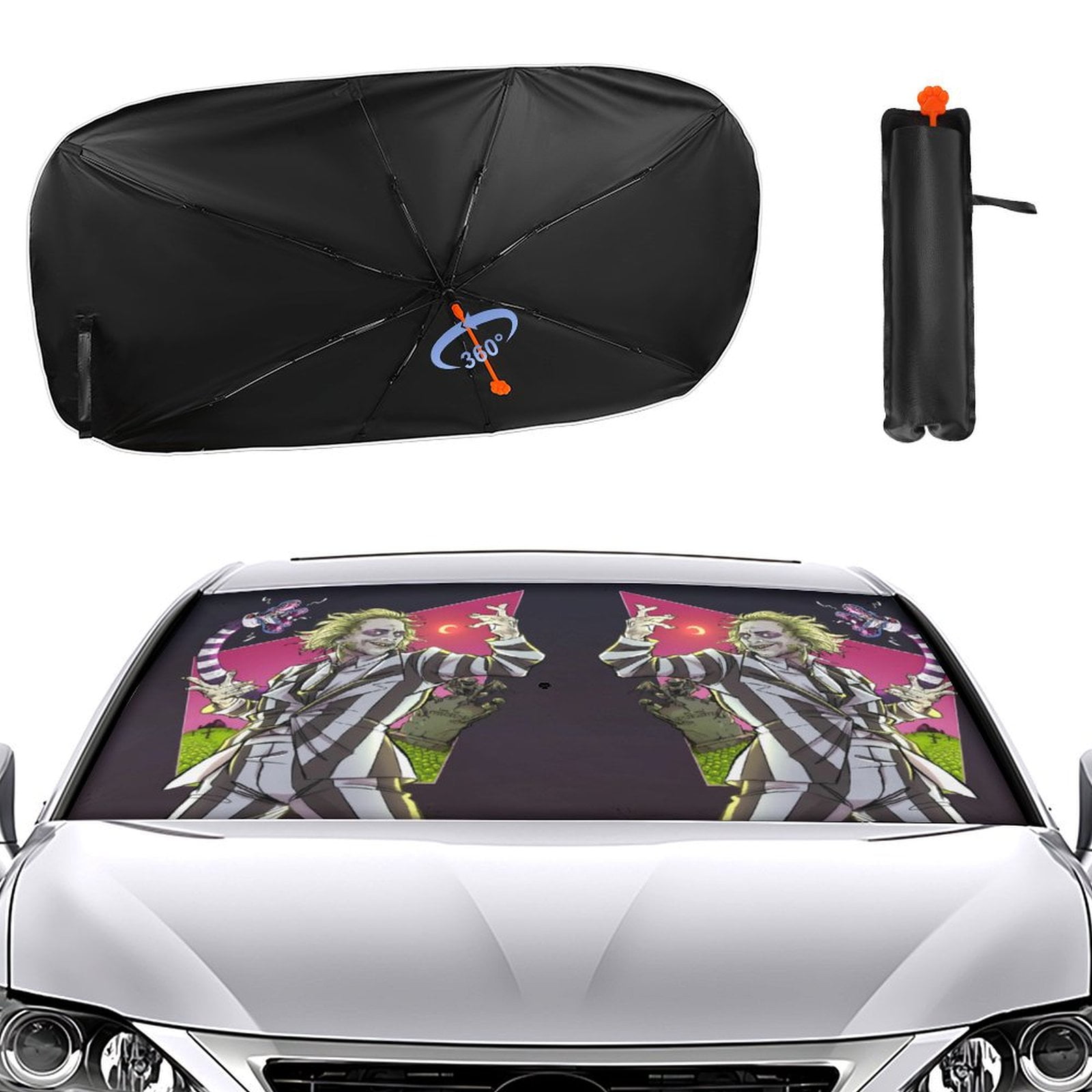Beetlejuice-Betelgeuse Car Sun Shade Umbrella, Car Shade Front Windshield Sun Shade Foldable ...