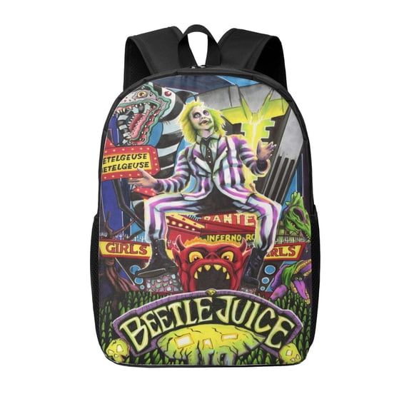 Beetlejuice Cartoon Backpacks Lightweight 17 Inch Large Capacity Unisex ...