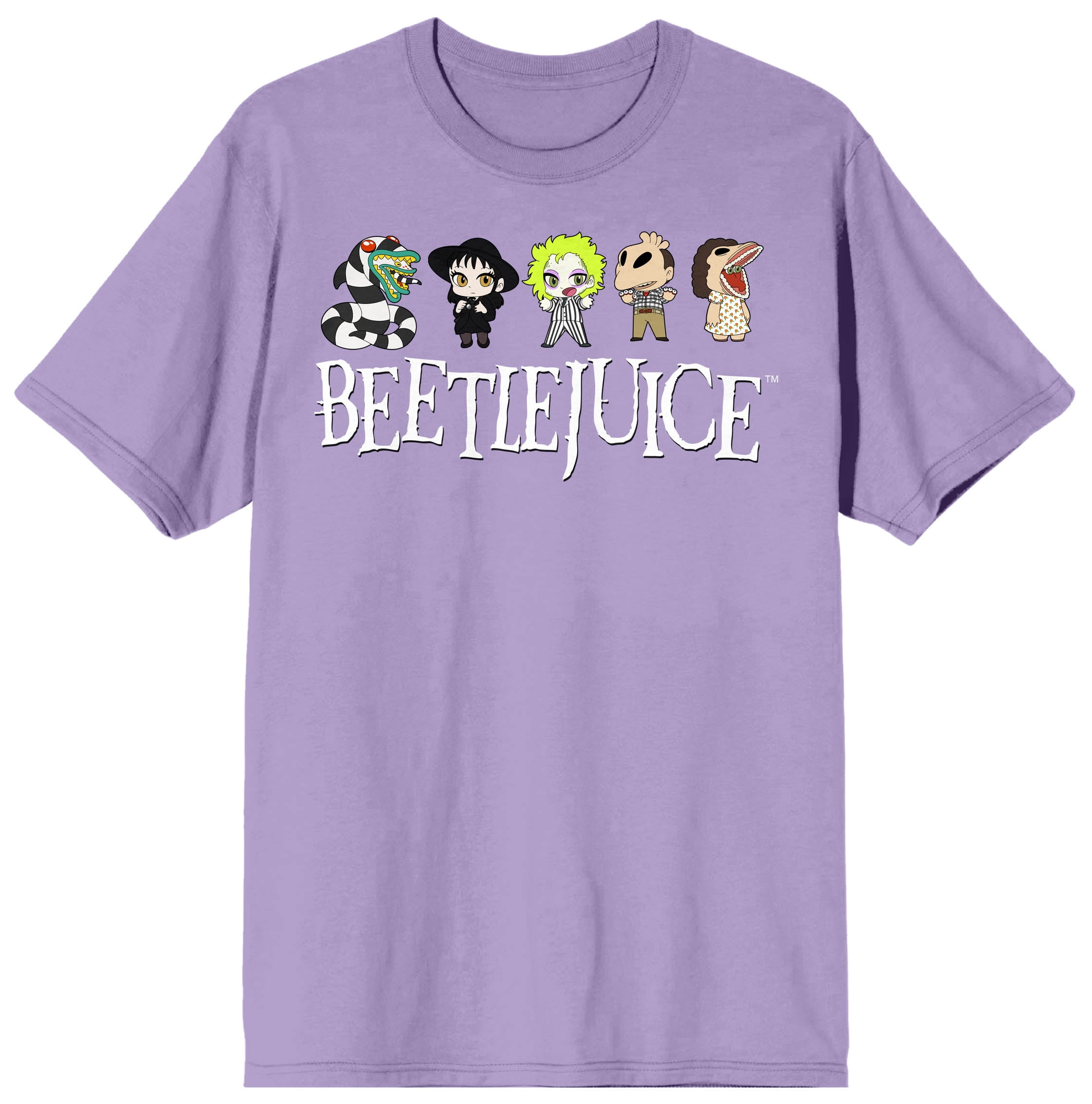 Beetlejuice Chibi Line Up Men's Lilac Crew Neck T-Shirt-Small - Walmart.com