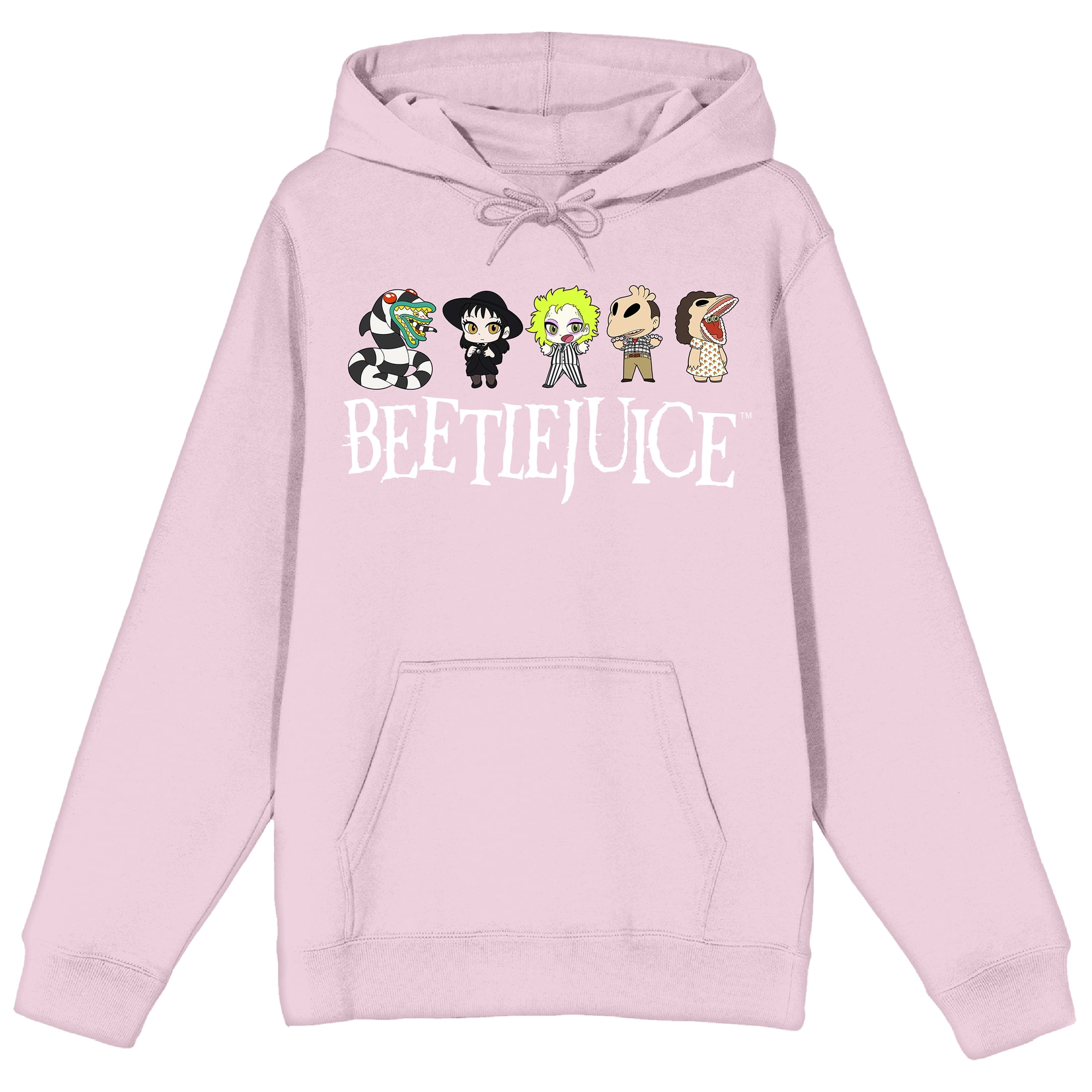 Beetlejuice Merchandise: Chibi Line Up Men's Apparel, Lilac Hoodie ...
