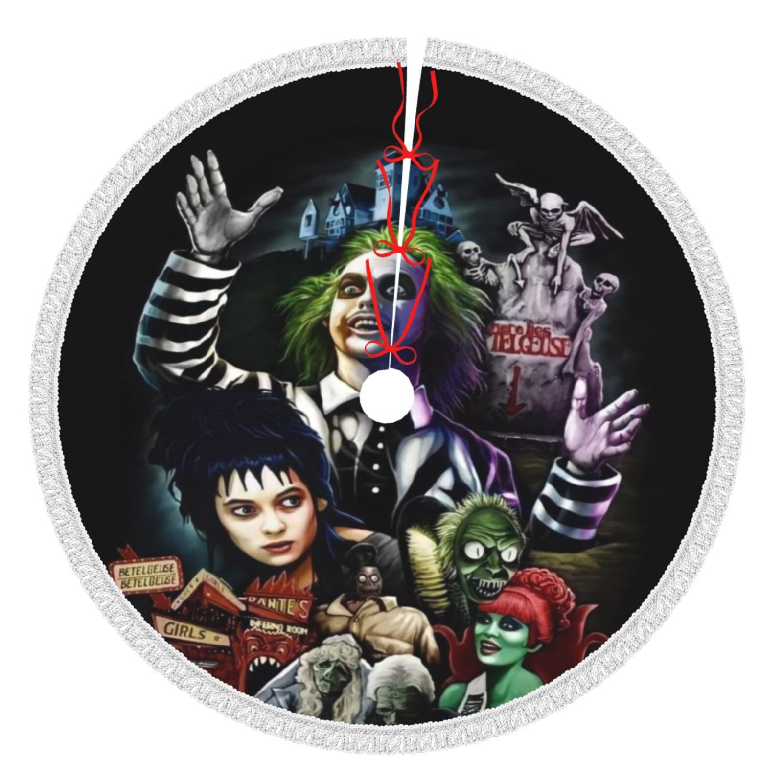 Beetlejuice Christmas Tree Skirt with Tassel Christmas Decor for Xmas ...