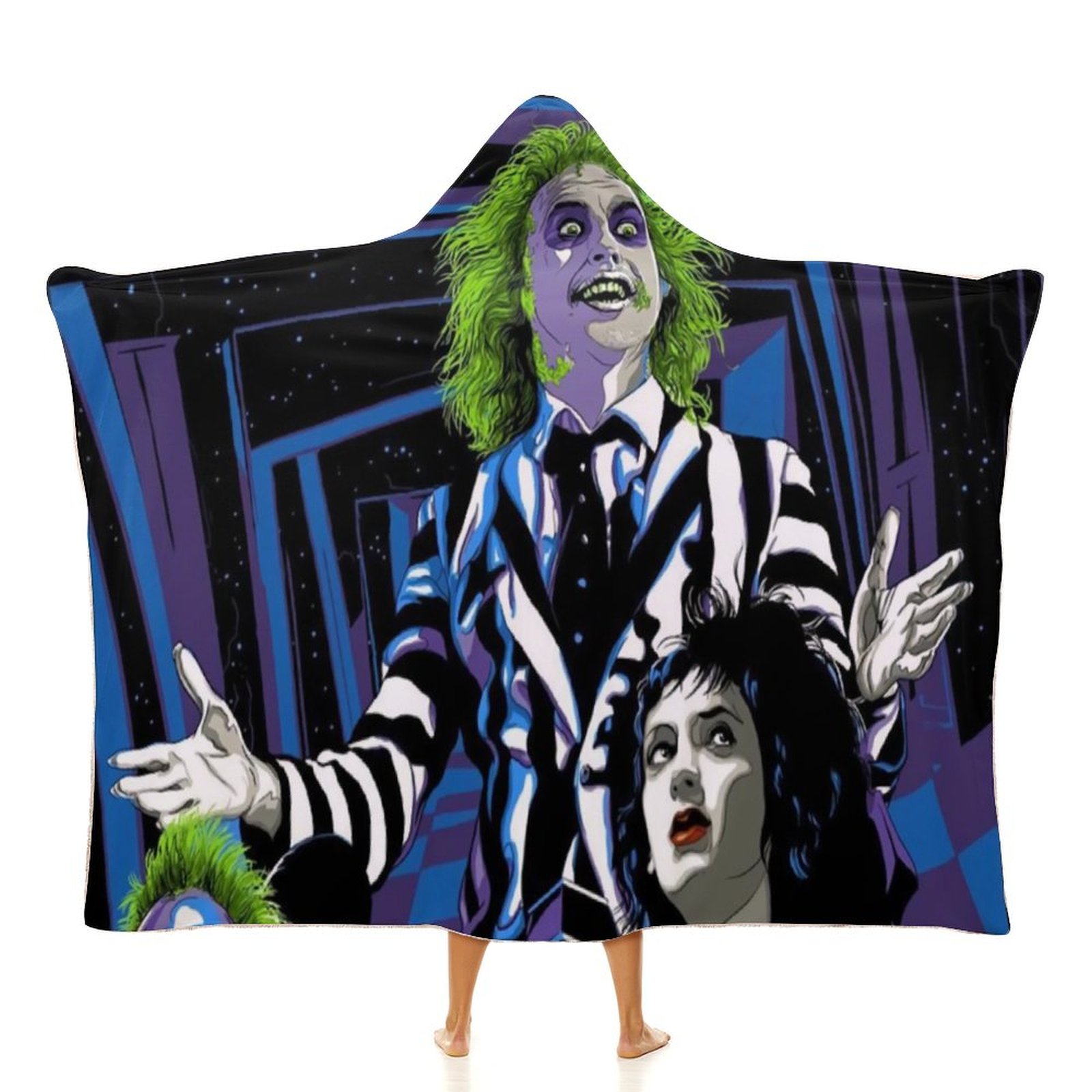 Beetlejuice Cloak Hooded Blanket Soft Wearable Blanket Hoodie Throw ...