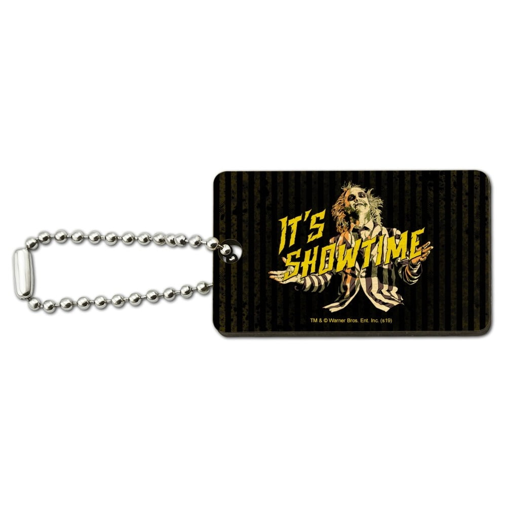 Beetlejuice It's Showtime Wood Wooden Rectangle Keychain Key Ring ...