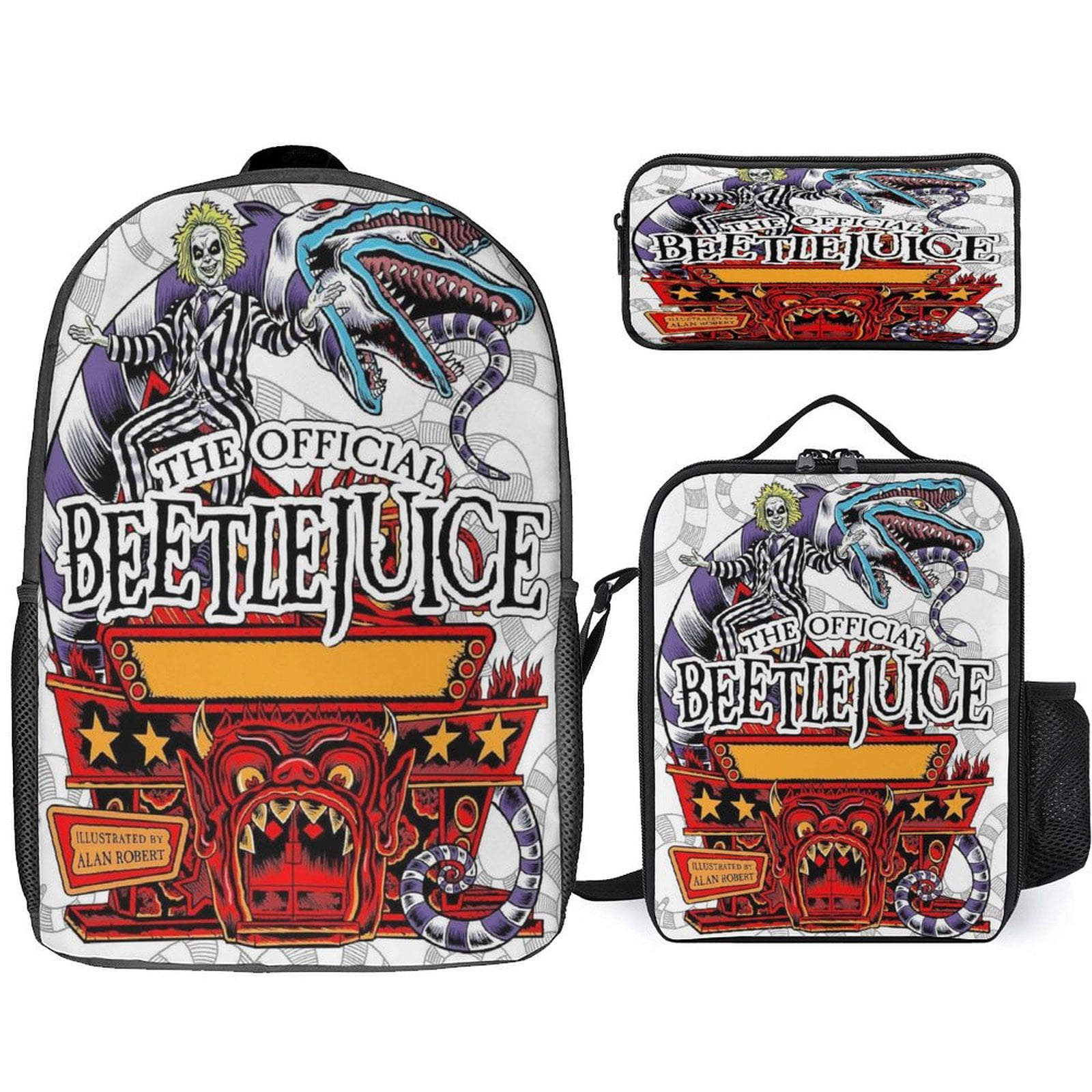 Beetlejui-c Backpack Set Anime Bookbag 3 Piece Set Sports Casual ...