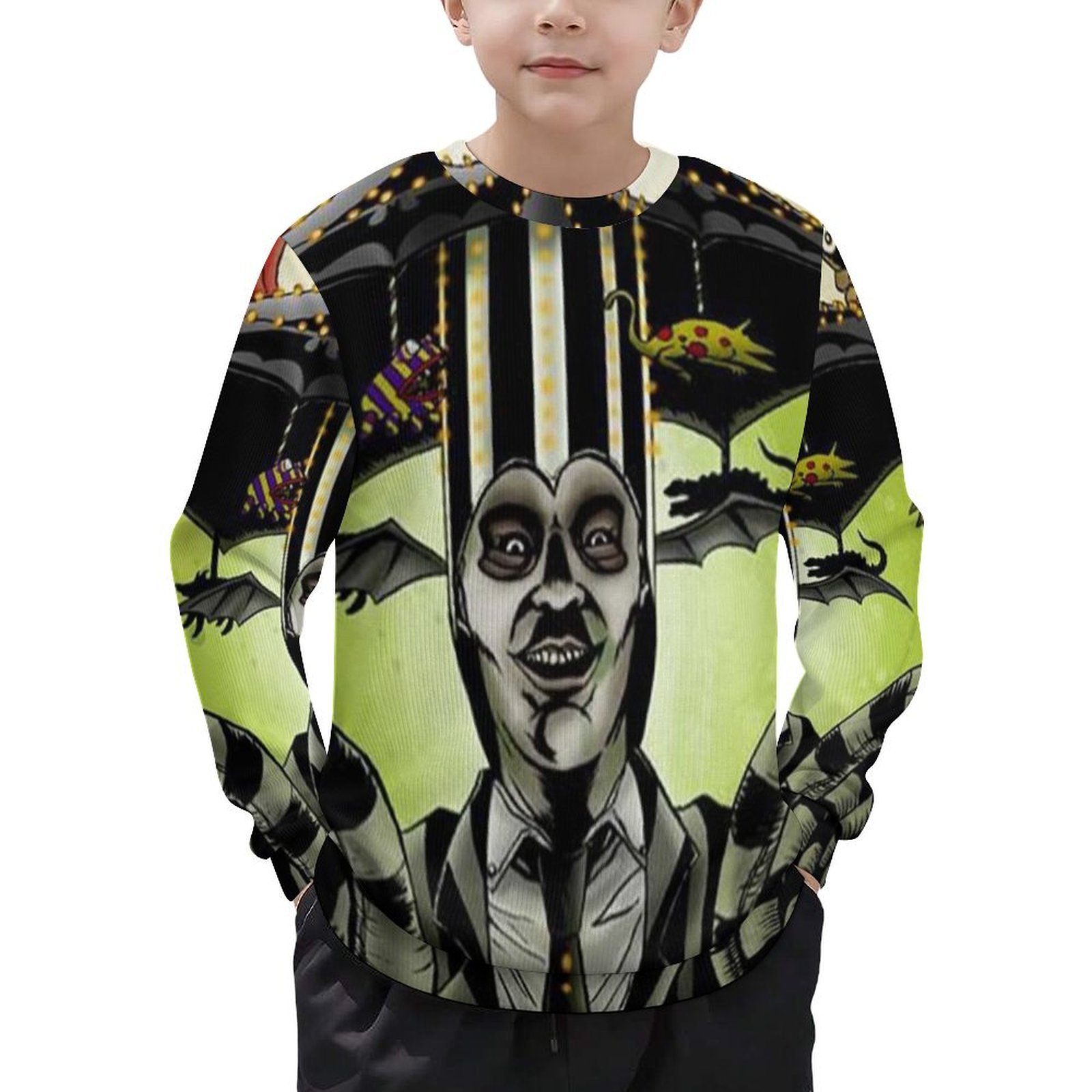 Beetlejuice Kids' Sweater Cozy Thick Pullover Crewneck Jumper Long ...