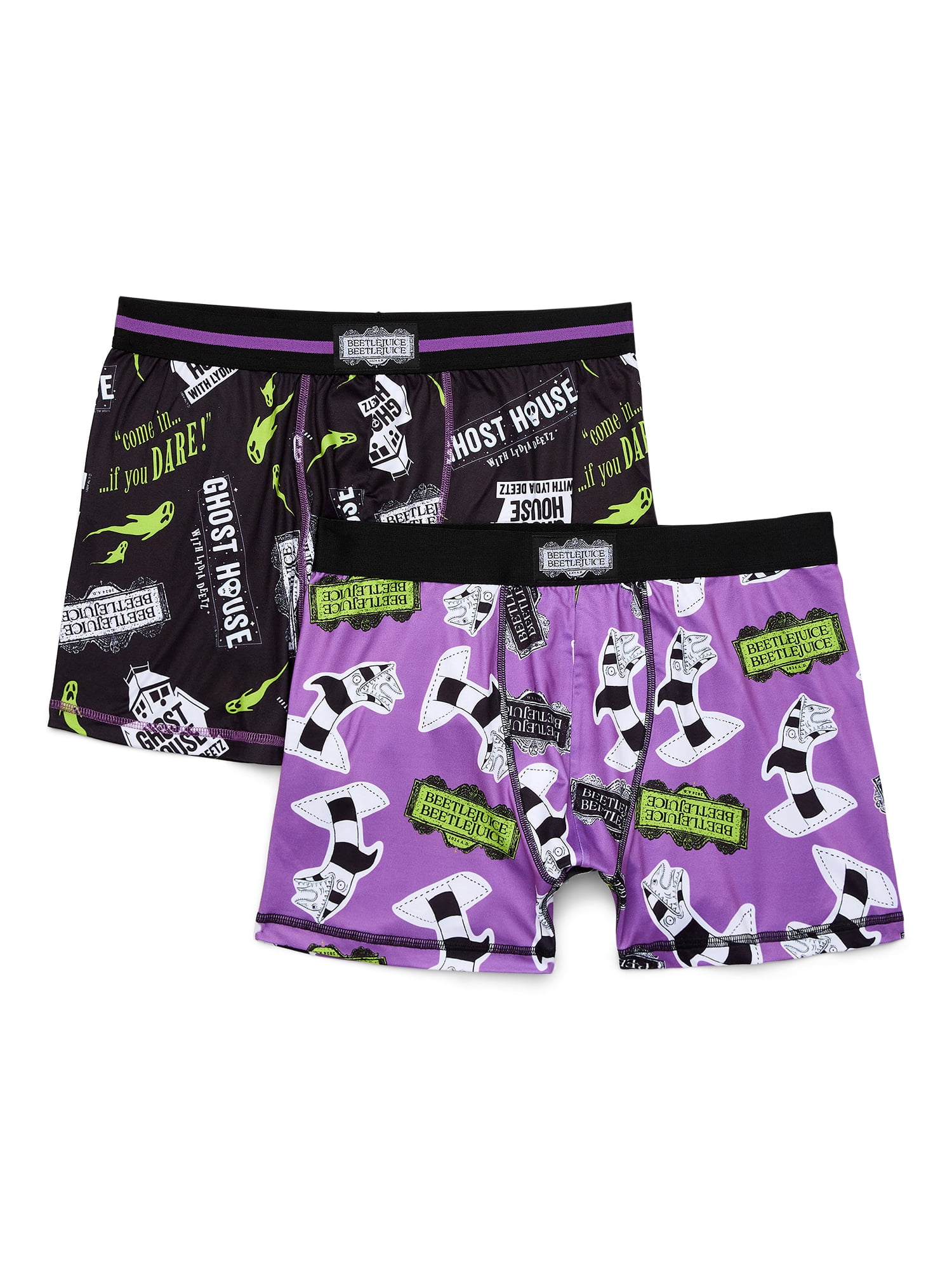 Beetlejuice Men's Boxer Briefs 2-Pack, Sizes S-2XL, Novelty Graphic ...