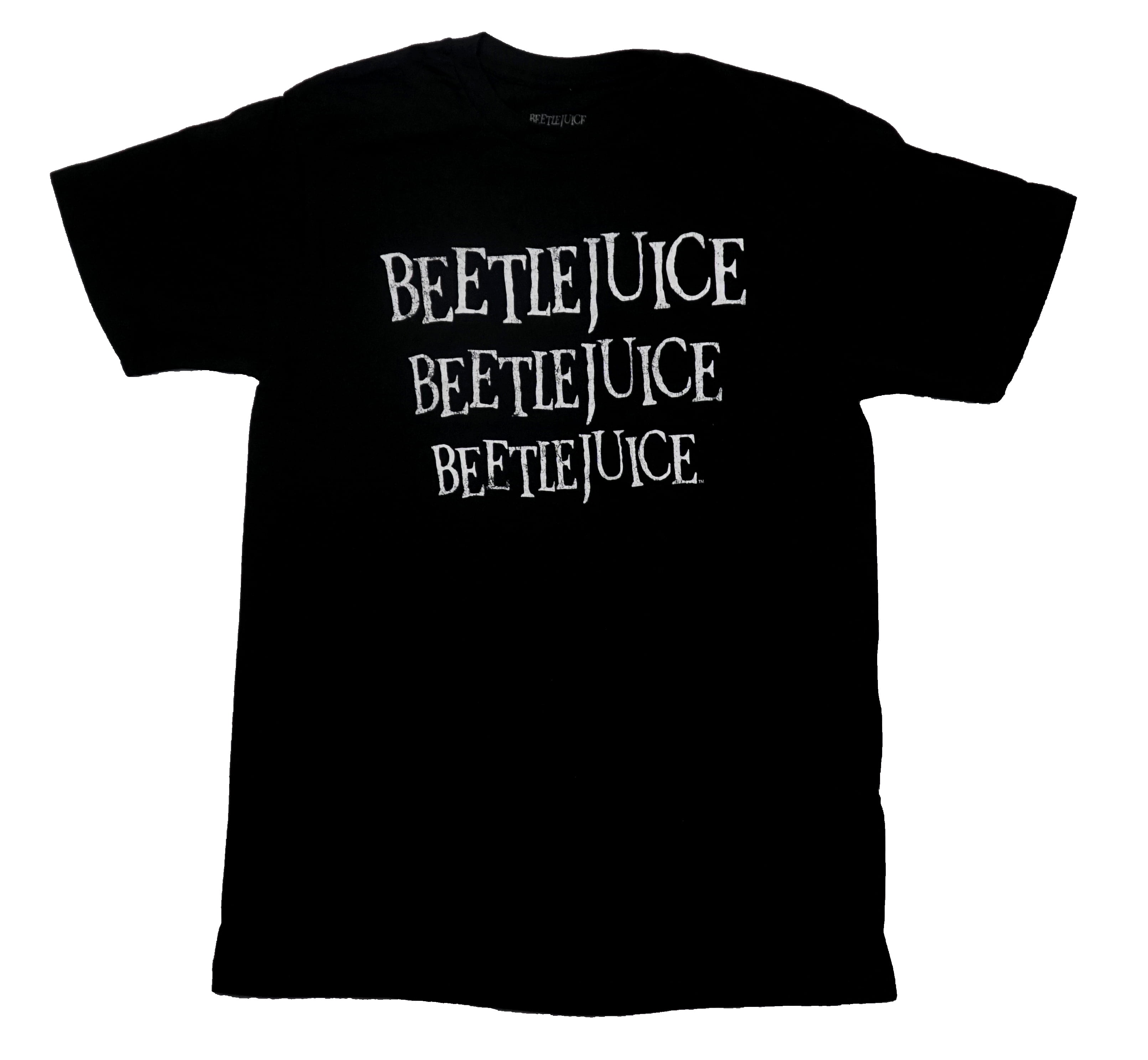 Beetlejuice Mens T-Shirt - Repeat Name Front Deetz Family Back (X-Large ...