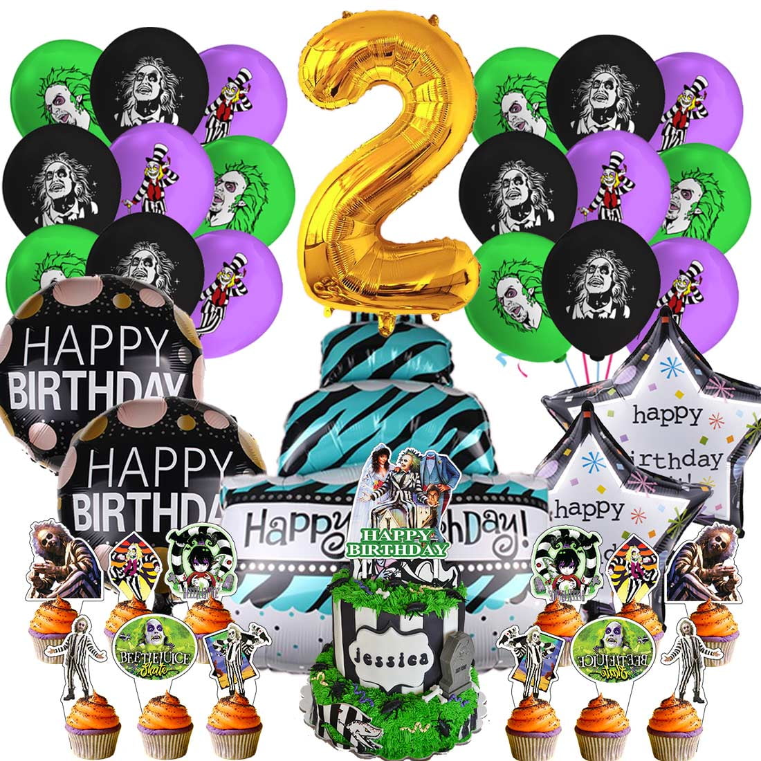 Beetlejuice Party Supplies 2nd Decor Kit Balloons Birthday Cake Topper ...