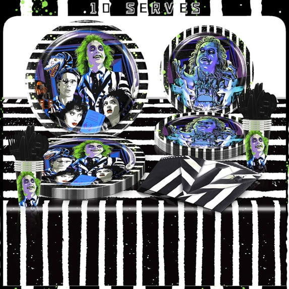 Beetlejuice Party Tableware Set Plates Cup Kit Birthday Supplies ...