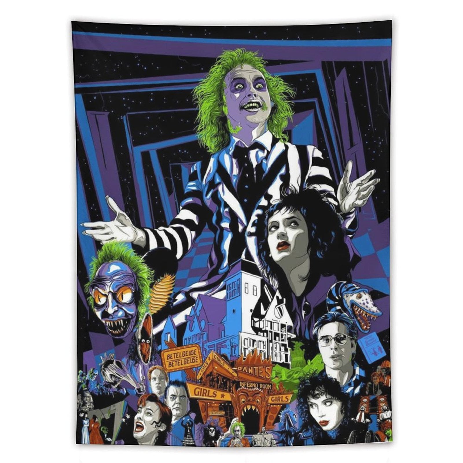 Beetlejuice Poster Tapestry Luxury Wall Hanging Tapestries Gift Aisle ...