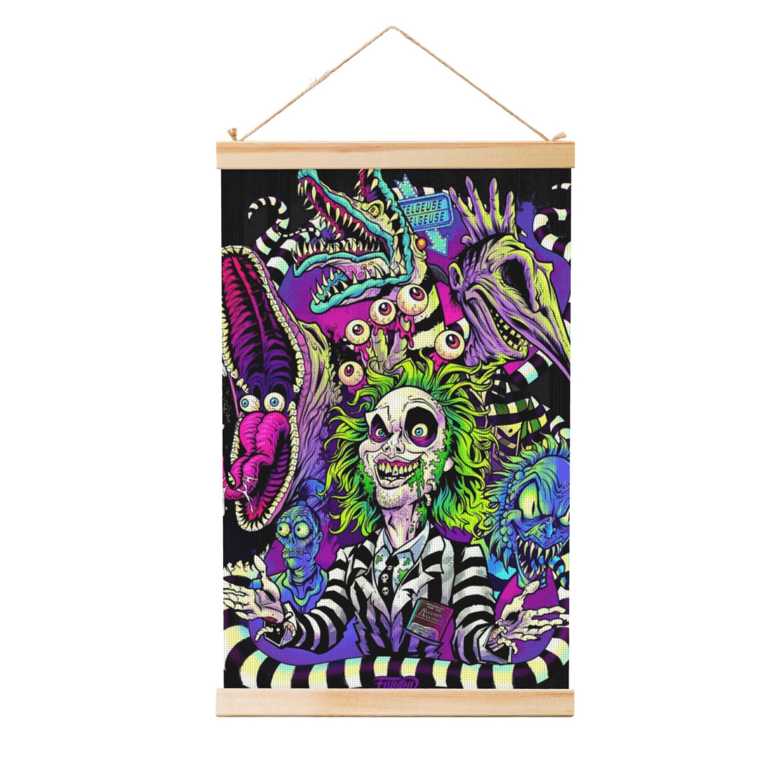 Beetlejuice Poster Wooden Shaft Hanging Banner Painting With Cord ...