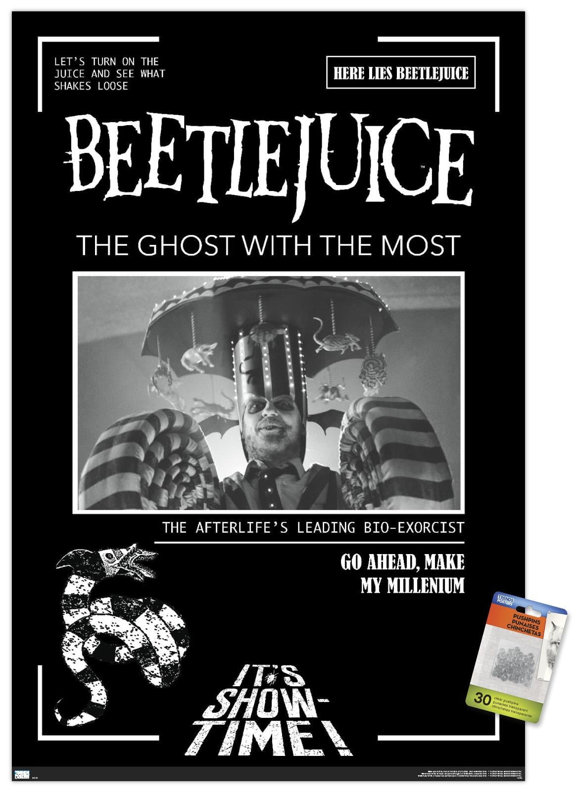 Beetlejuice - Show-Time Wall Poster with Push Pins, 22.375" x 34 ...