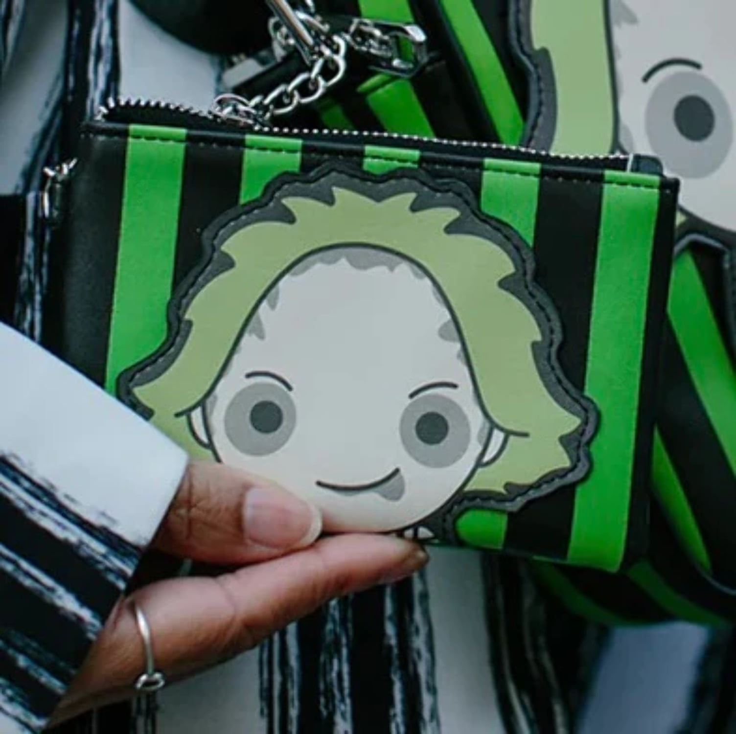 Beetlejuice Striped Chibi Horror ID Card Holder Wallet Keychain ...