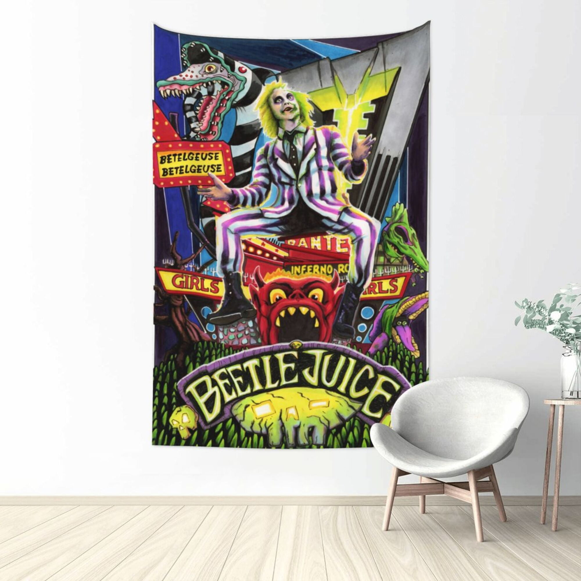 Beetlejuice Tapestry for Bedroom, Art Pattern Print Wall Hanging ...