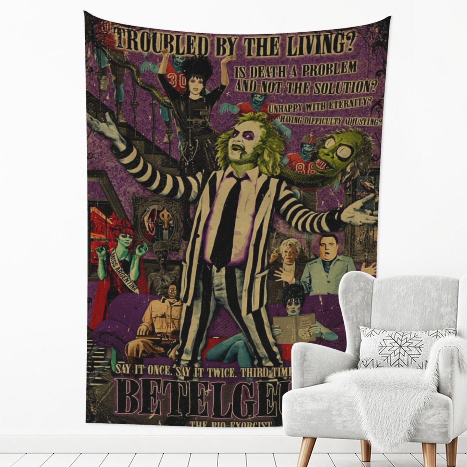Beetlejuice Tapestry Decorative Tapestry Fashion Wall Hanging Tapestry ...