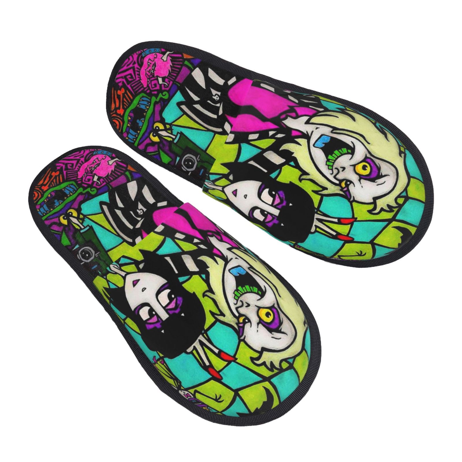 Beetlejuice Tim Fuzzy Memory Foam Slippers Fluffy Winter Shoes Warm ...