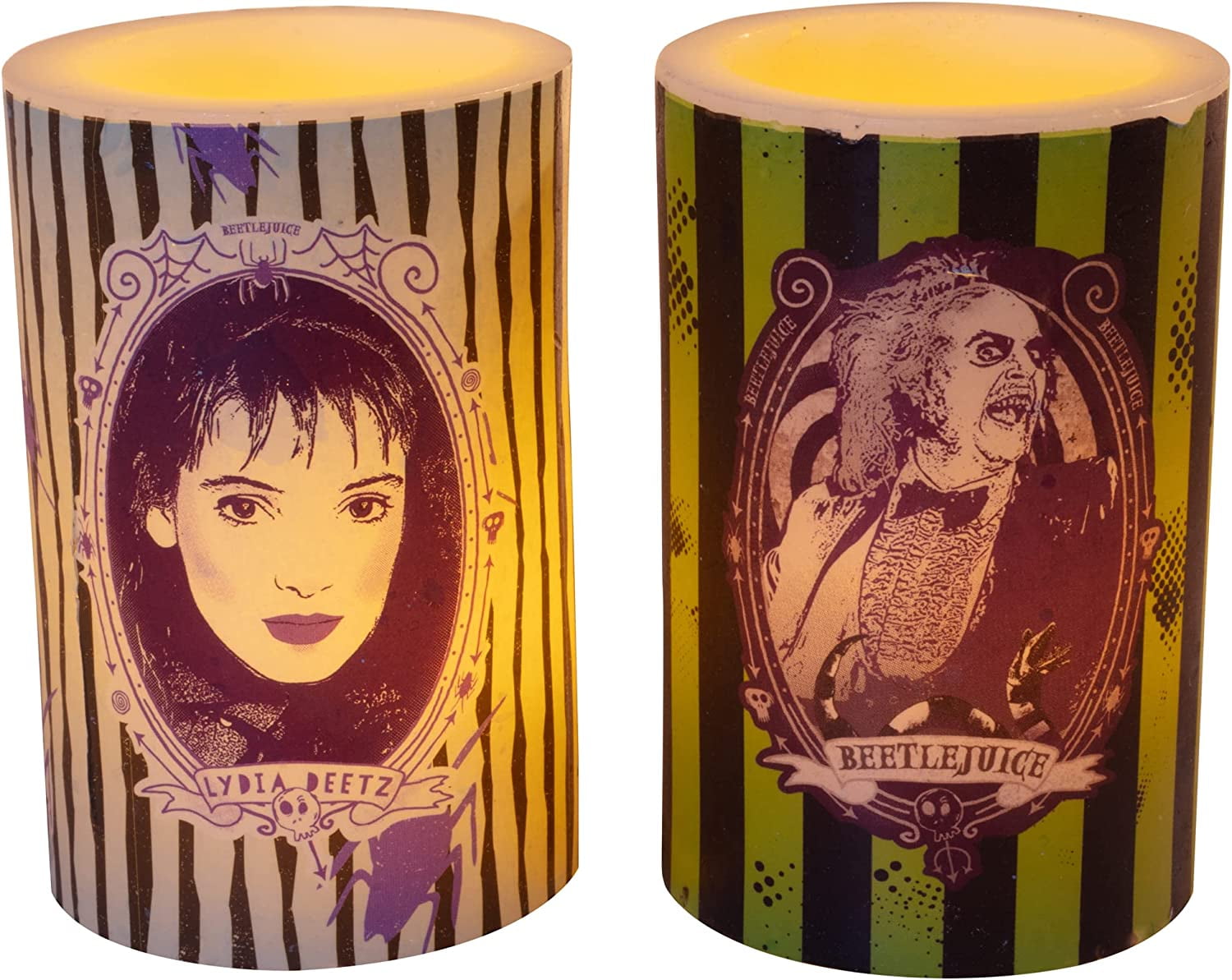 Beetlejuice Votive Candles, Set of 2 - Flameless LED Candles with ...
