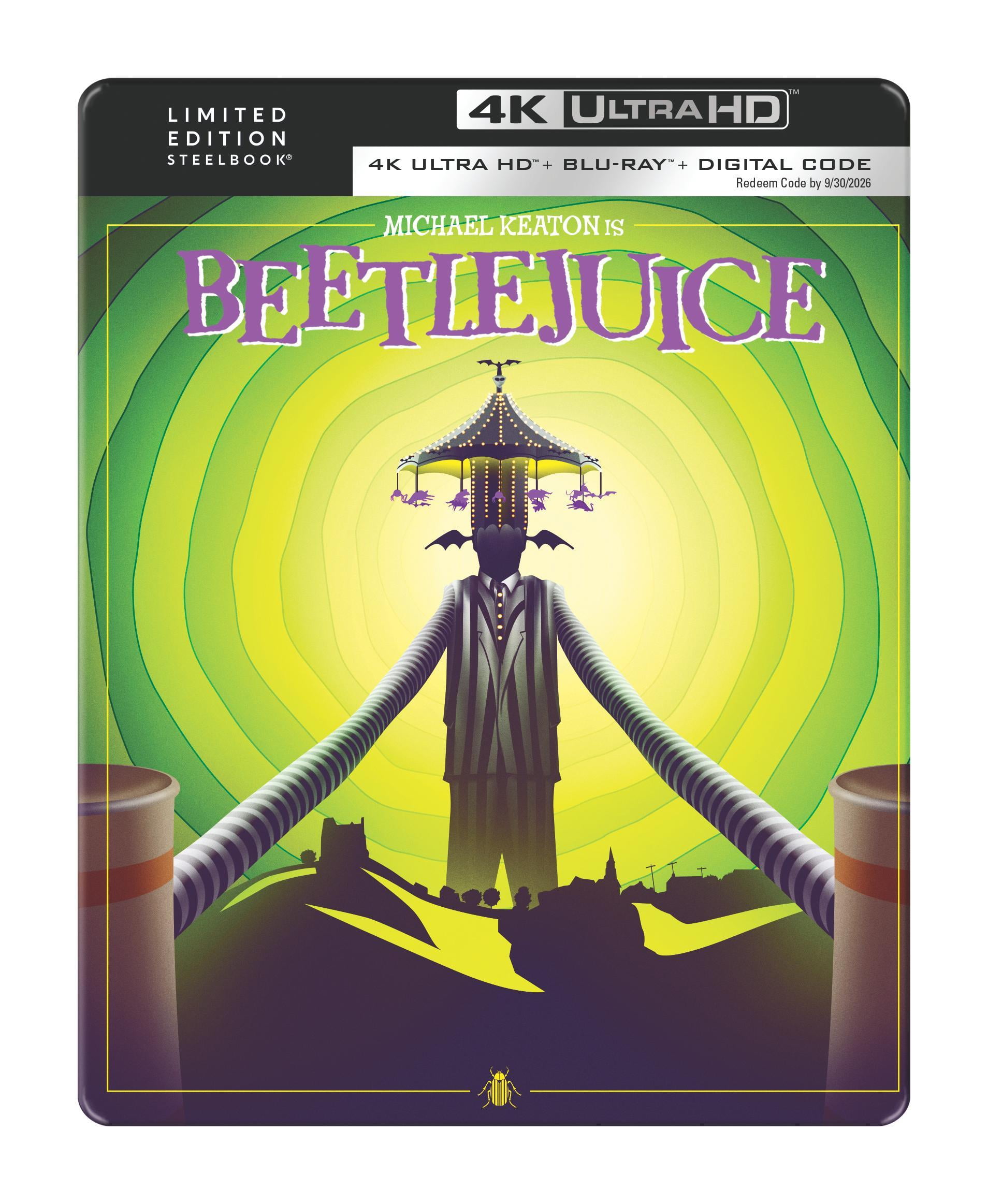 Beetlejuice (Walmart Exclusive) (Steelbook) (4K Ultra HD + Blu-ray + Digital), Warner Bros ...