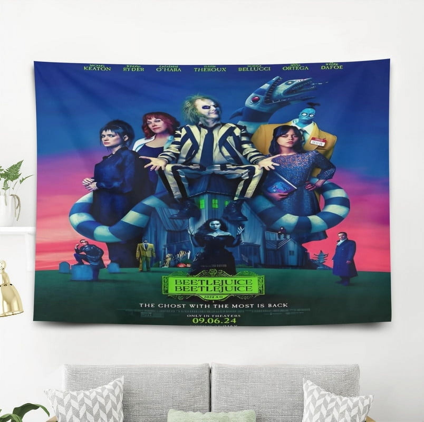 Beetlejuice pattern wall hanging 50*60 inches high-quality peach skin ...