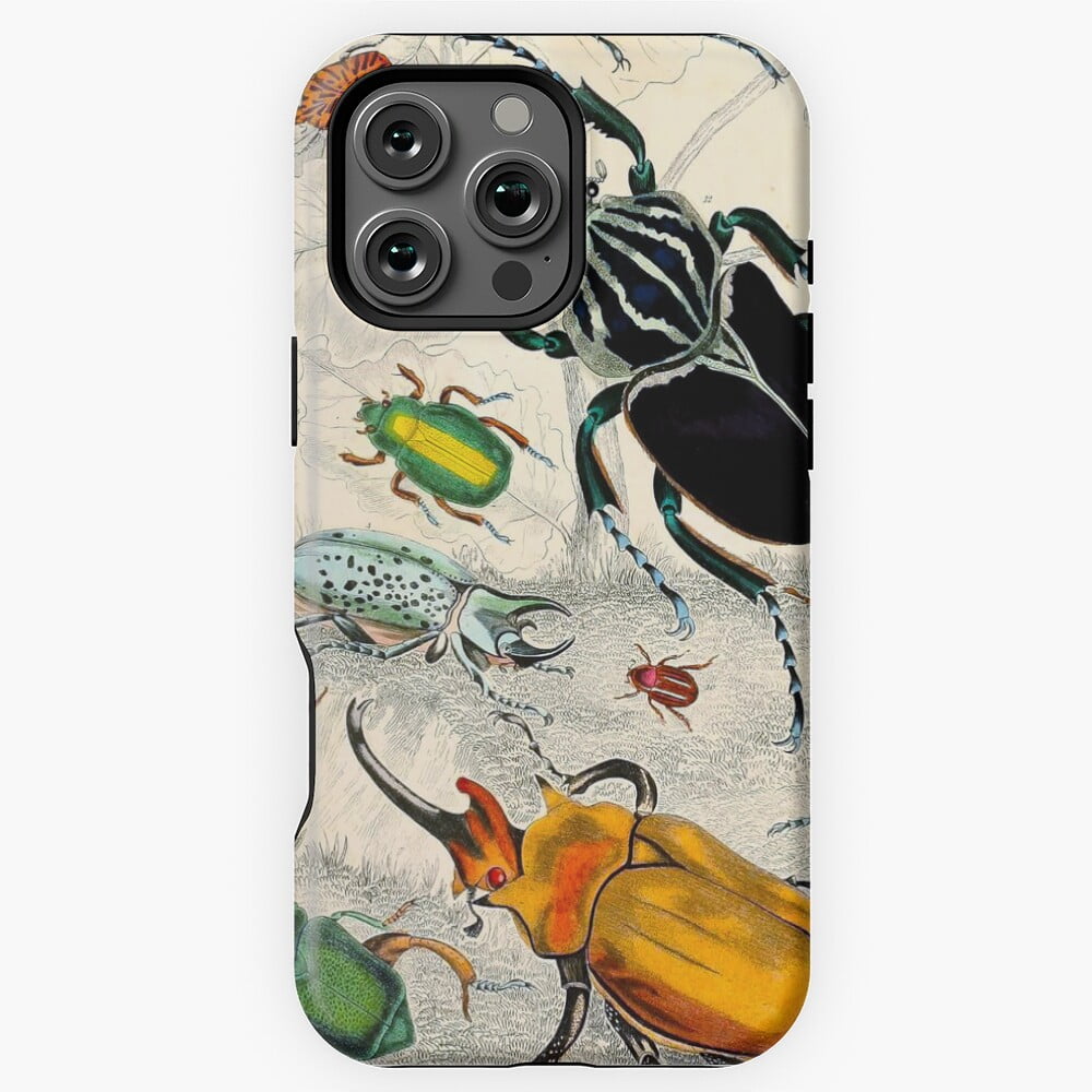 Beetles Coleoptera Nature Print Art iPhone Case 17 16 15 14 13 12 11 ...