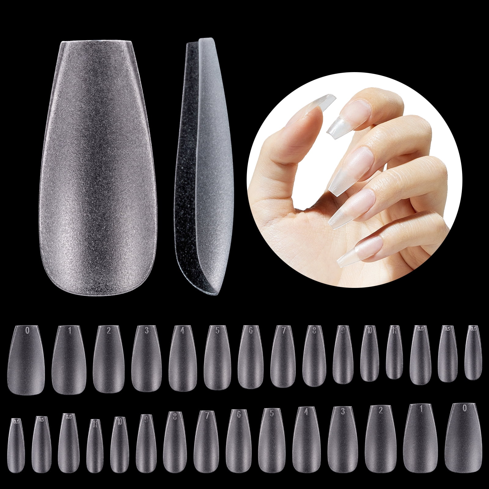 Beetles Gel Matte Nail Tips for Nails Art, 15 Size 510PCS Full Matte ...
