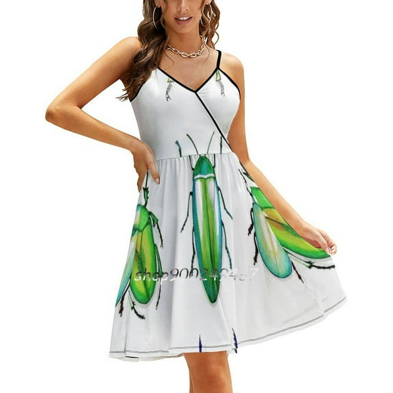 Beetles Sweetheart Knot Flared Dress Fashion Design Large Size Loose ...