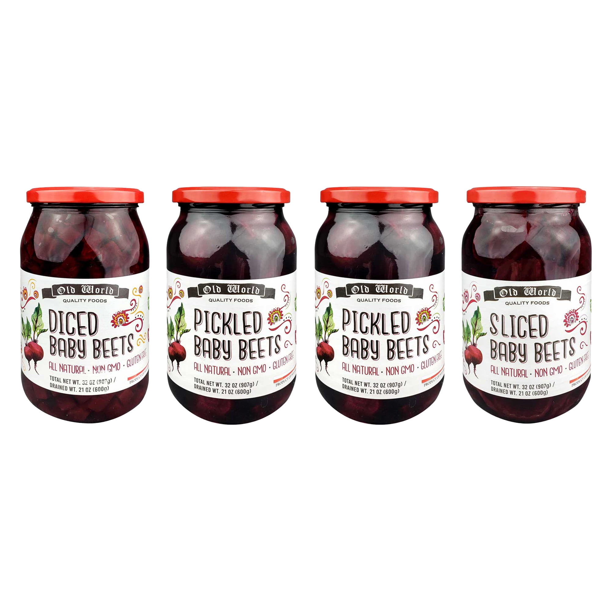 Beets Lover Set – Four 32 Oz Jars Includes Sliced Baby Beets, Pickled ...