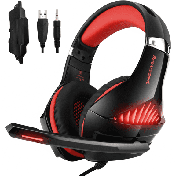 Gaming Headset for PC, PS4, PS5, Xbox One, Xbox Series S/X, Switch, Noise Canceling Microphone ...