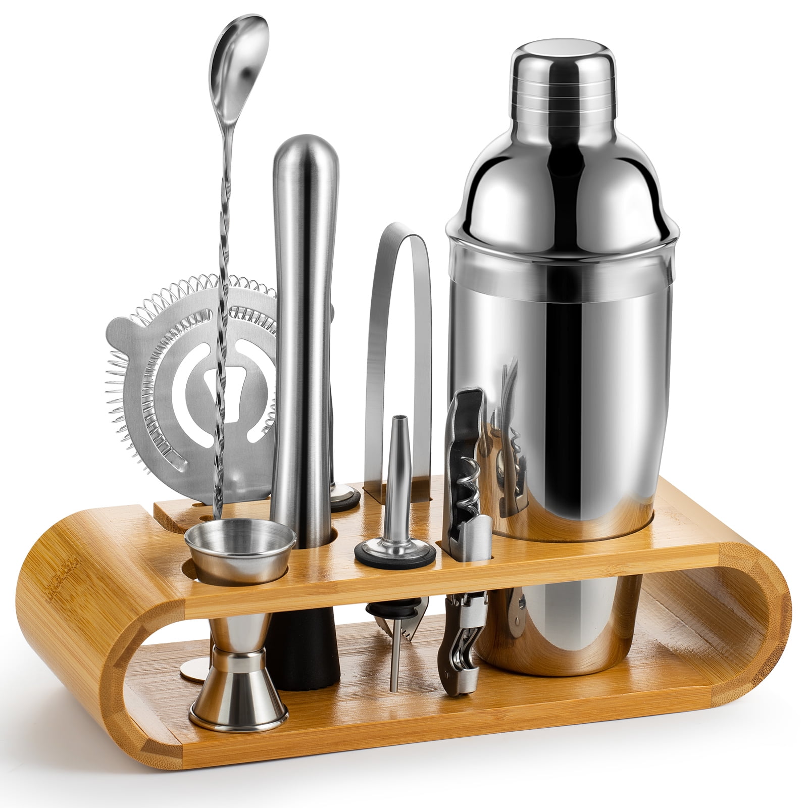Beeyoka Bartender Kit, 10-Piece Stainless Steel Cocktail Shaker Set ...
