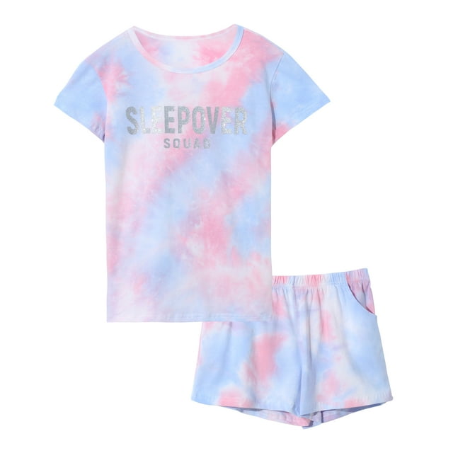 Beezizac Toddler & Kids 2-Piece Pajama Set, Tie Dye Summer Short PJS, Size 4T-18 - Walmart.com
