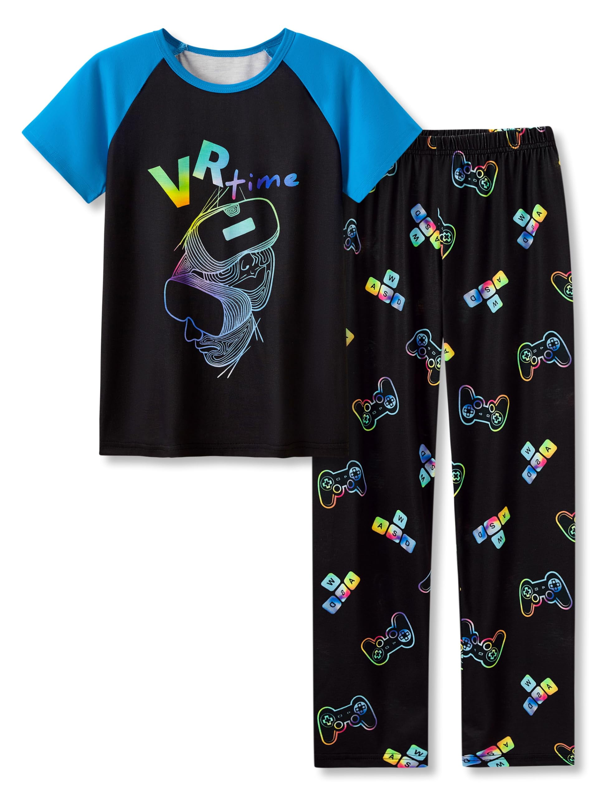 Beezizac 2-Piece Pajamas For Boys VR Time Gamer Cool Short Sleeve ...