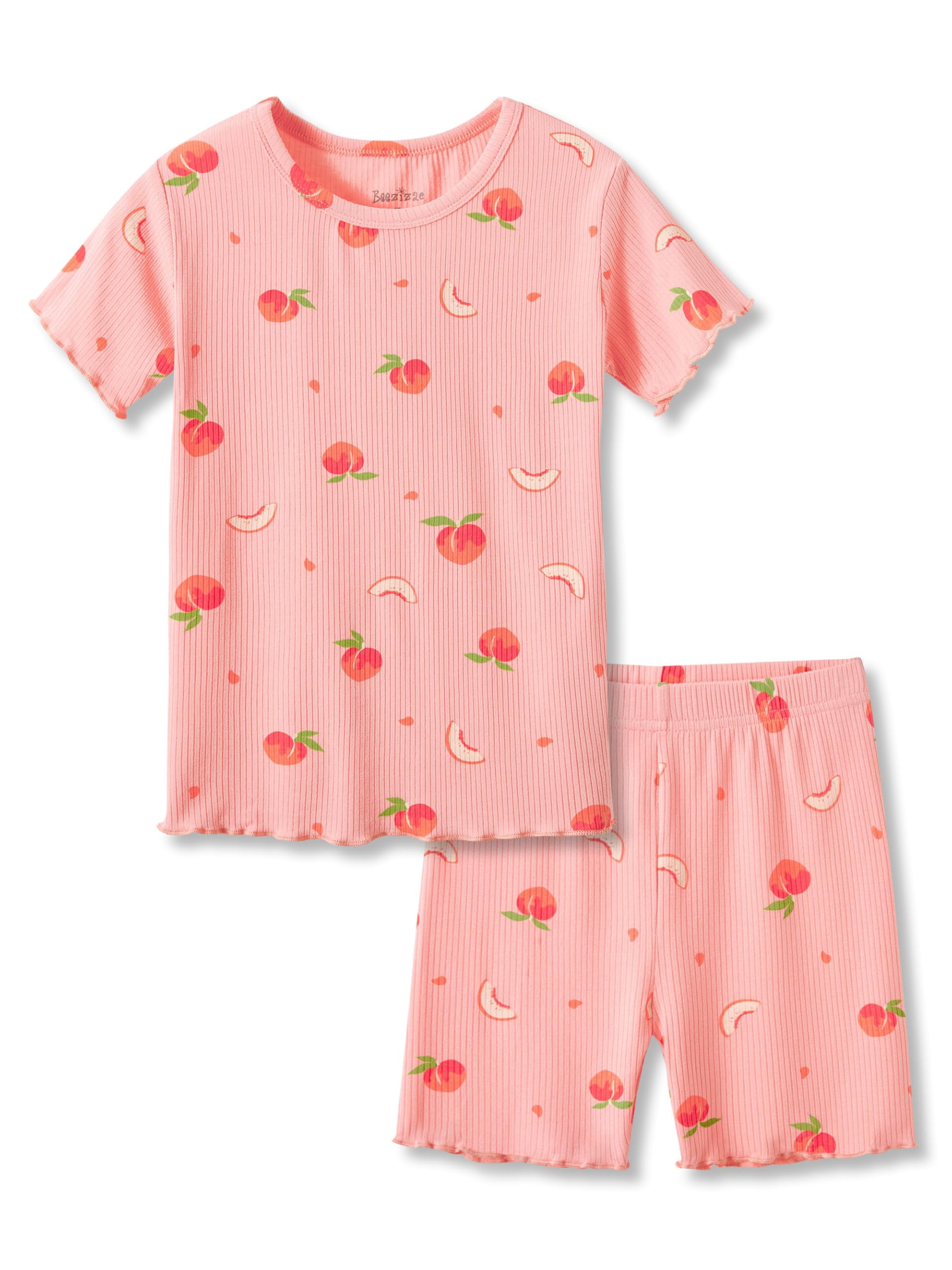 Beezizac Baby/Toddler Girl Pajamas Summer Cute Peach Sleep Short ...