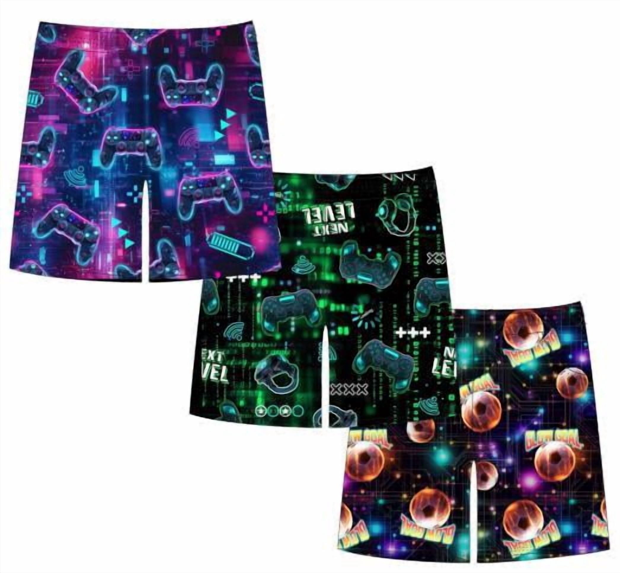 Beezizac Boys 3-Pack Soft Summer Sleep Shorts Game Controller and ...