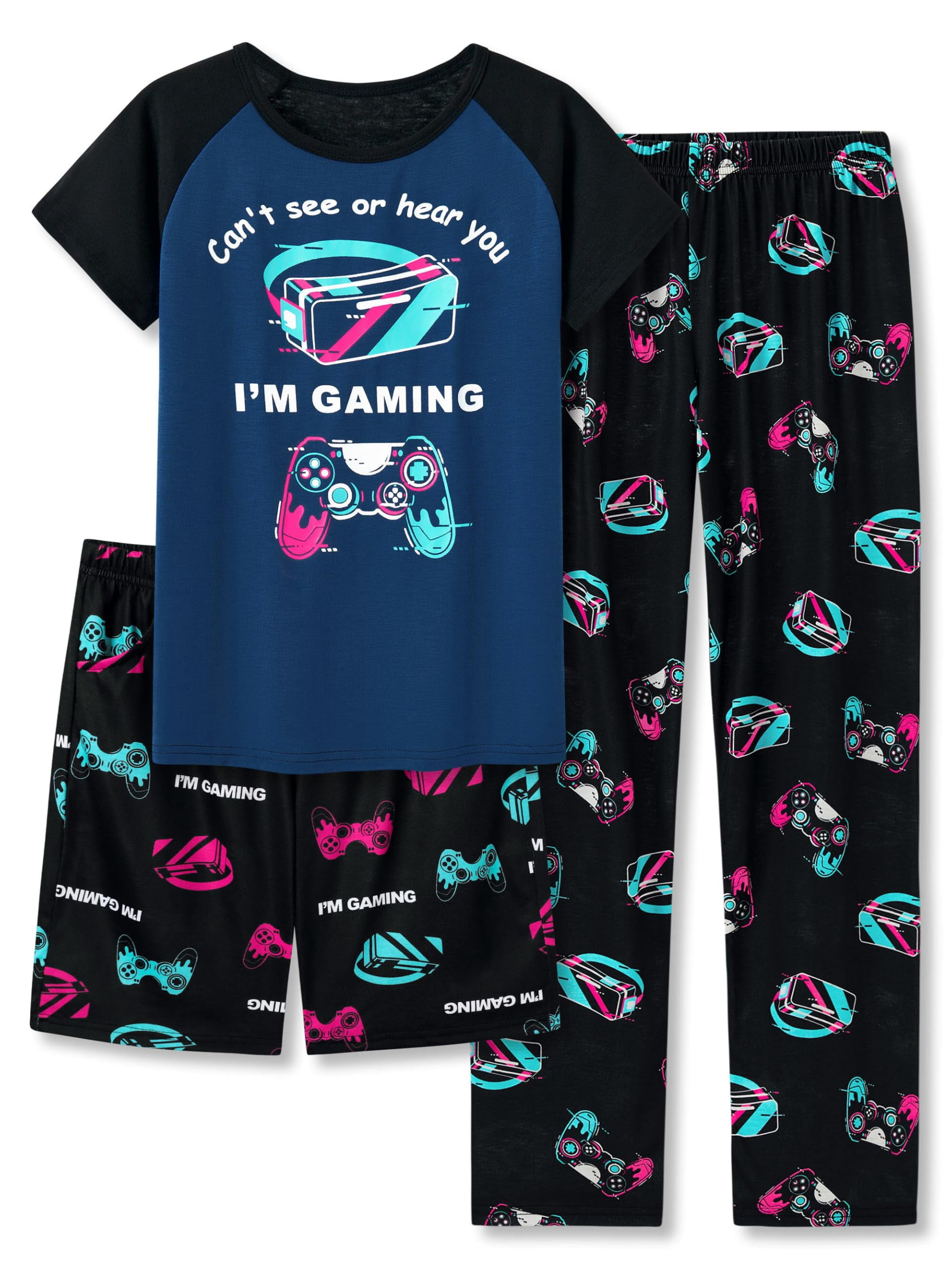 Beezizac Boys Pajamas Controller & VR Fun Short Sleeves Shorts & Pants ...