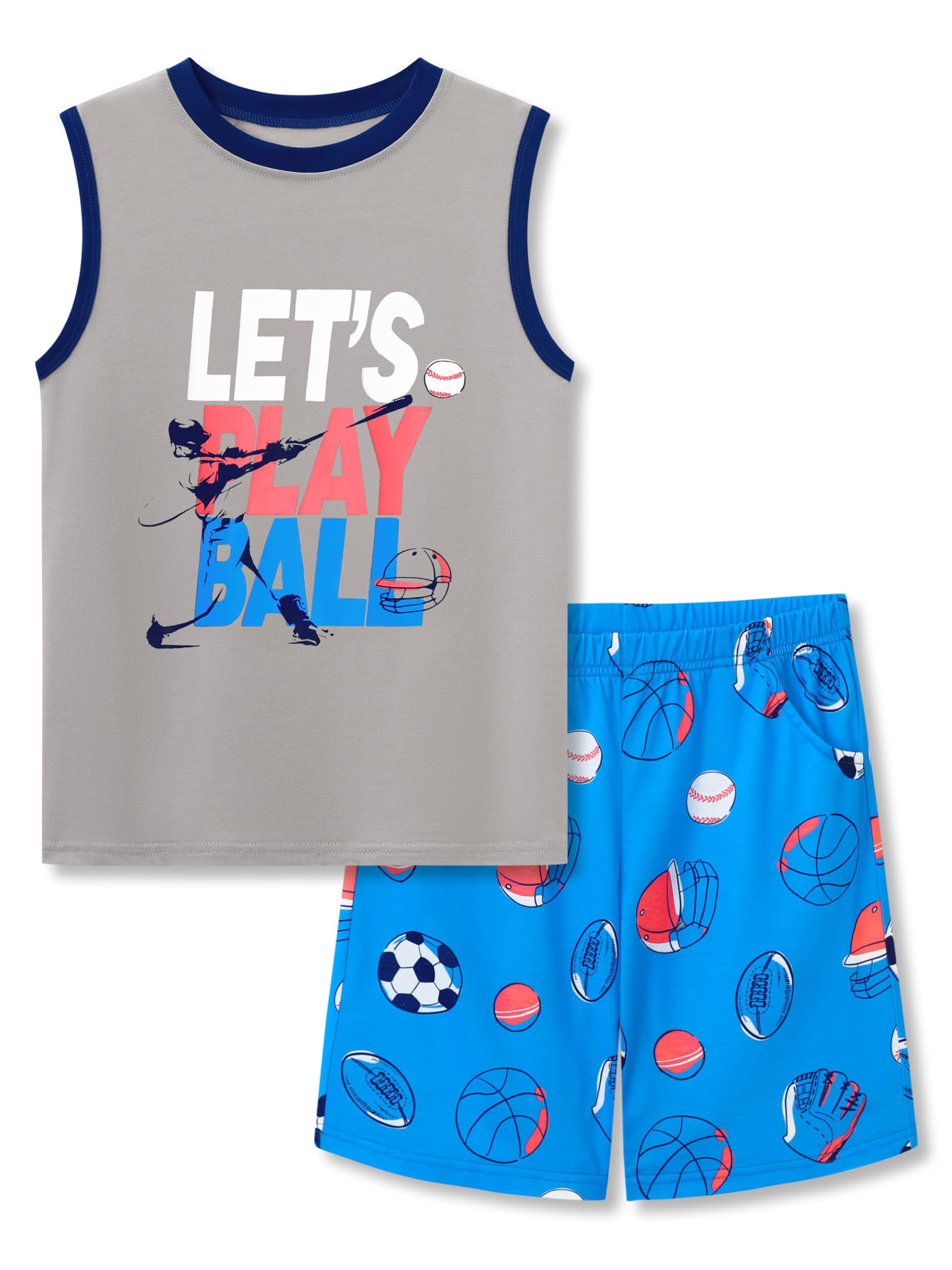 Beezizac Pajamas for Boys Fun Multi - colored Balls Tank Top & Shorts ...