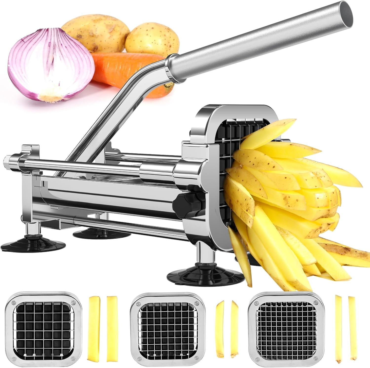 Befano French Fry Cutter, Stainless Steel Potato Cutter with 1/2 Inch ...