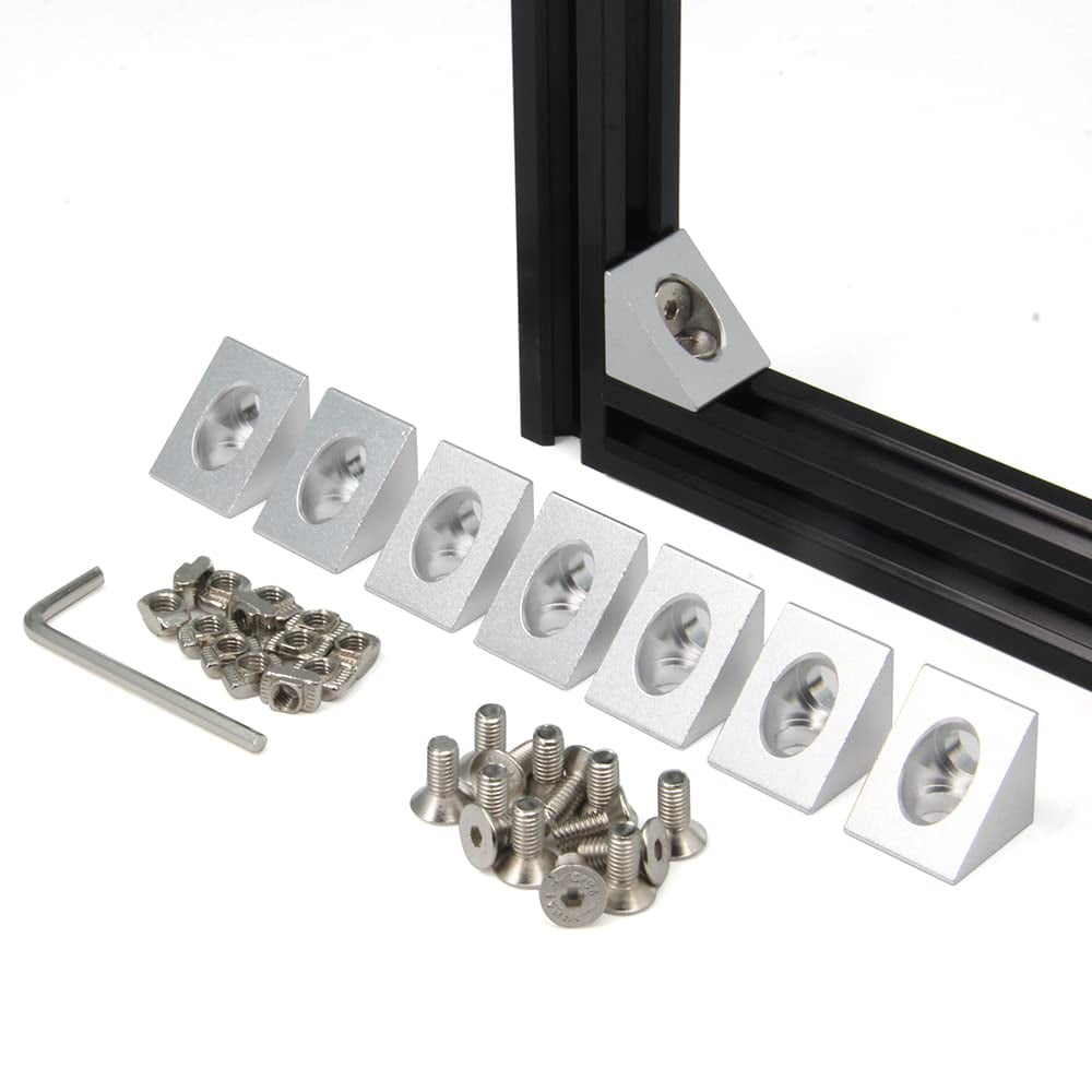 Befenybay 8PCS Silver Angle Sharp Corner Bracket Connector for 6mm Slot ...
