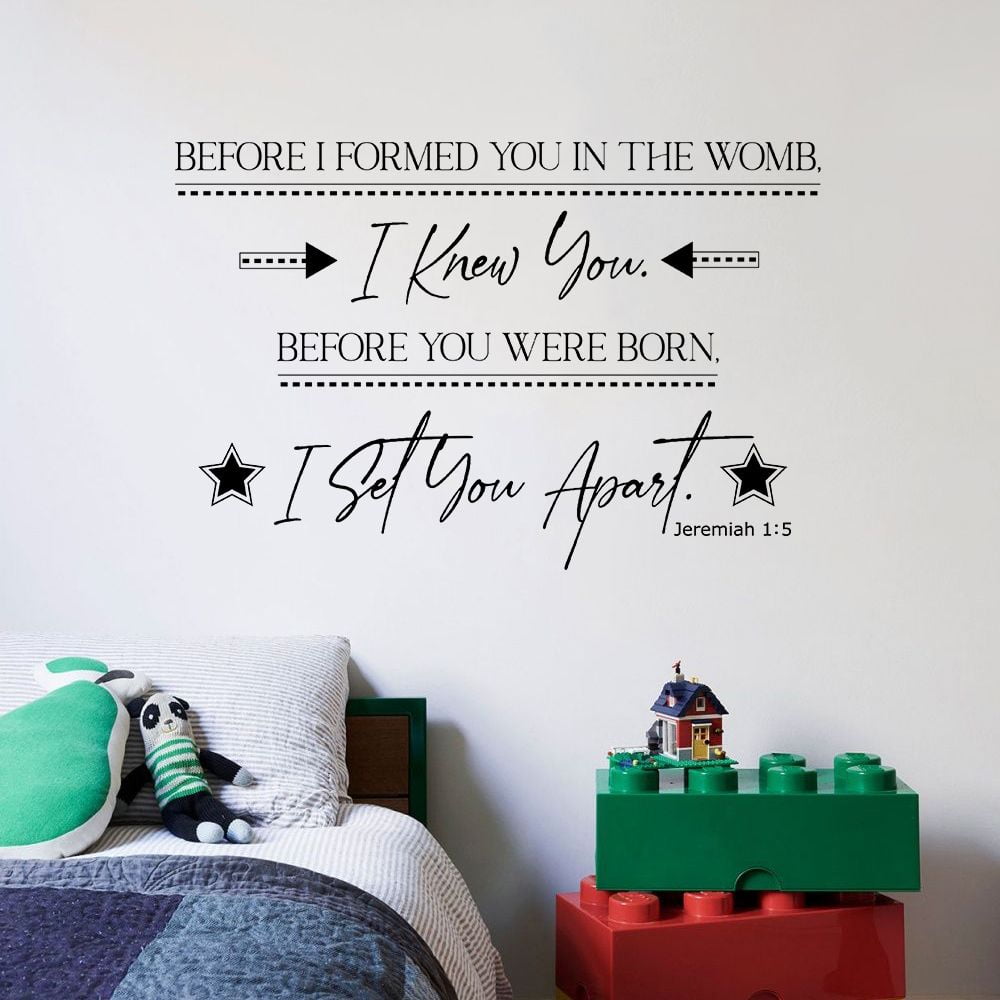 Before I Formed You In The Womb Jeremiah 1:5 Vinyl Religious Wall Art ...