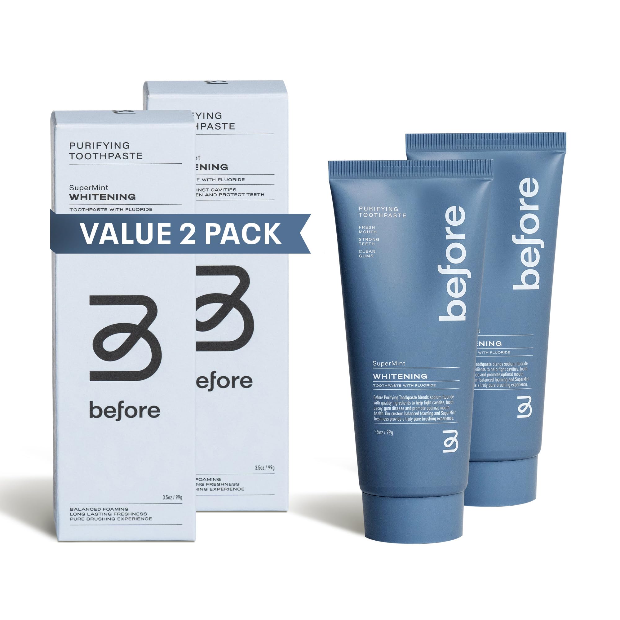 Before Natural Whitening Toothpaste, STF9 Purifying Vegan Ingredients ...