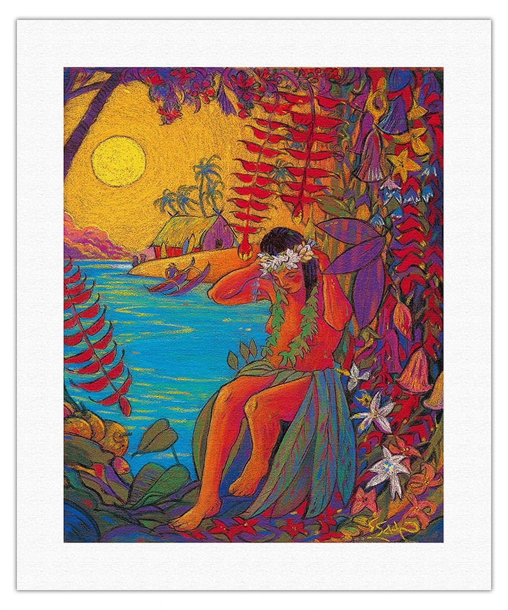 Before The Hula - Hawaiian Hula Dancer - From an Original Color ...