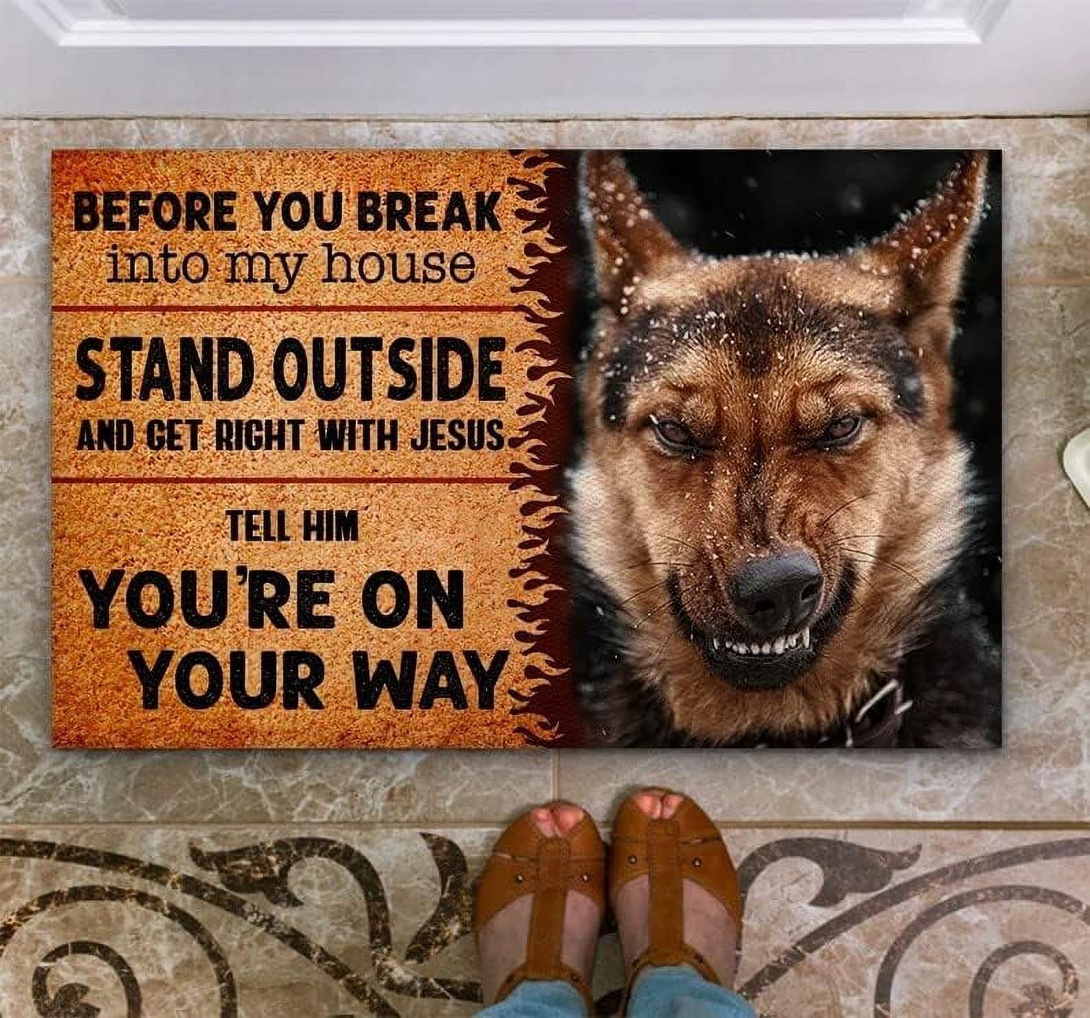 Before You Break Into My House German Shepherd Dog Non Slip Rubber ...