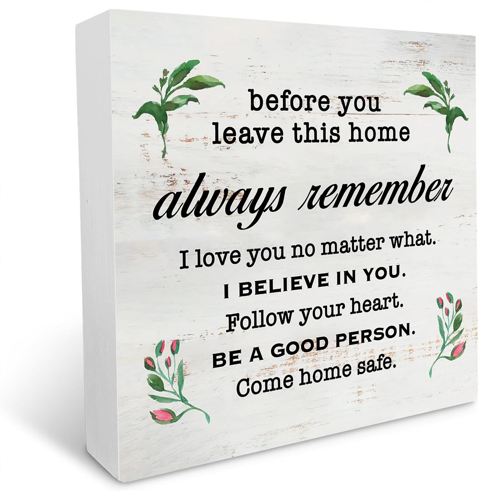 Before You Leave This Home Always Remember Wood Box Sign Decor Rustic ...