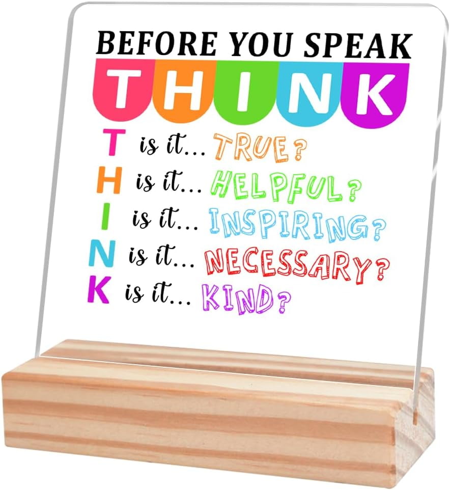 Before You Speak Think Sign,Teacher Stuff For Classroom,Classroom ...