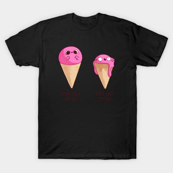 Before and After First Gym Day Ice Cream Funny Workout Progress Unisex ...