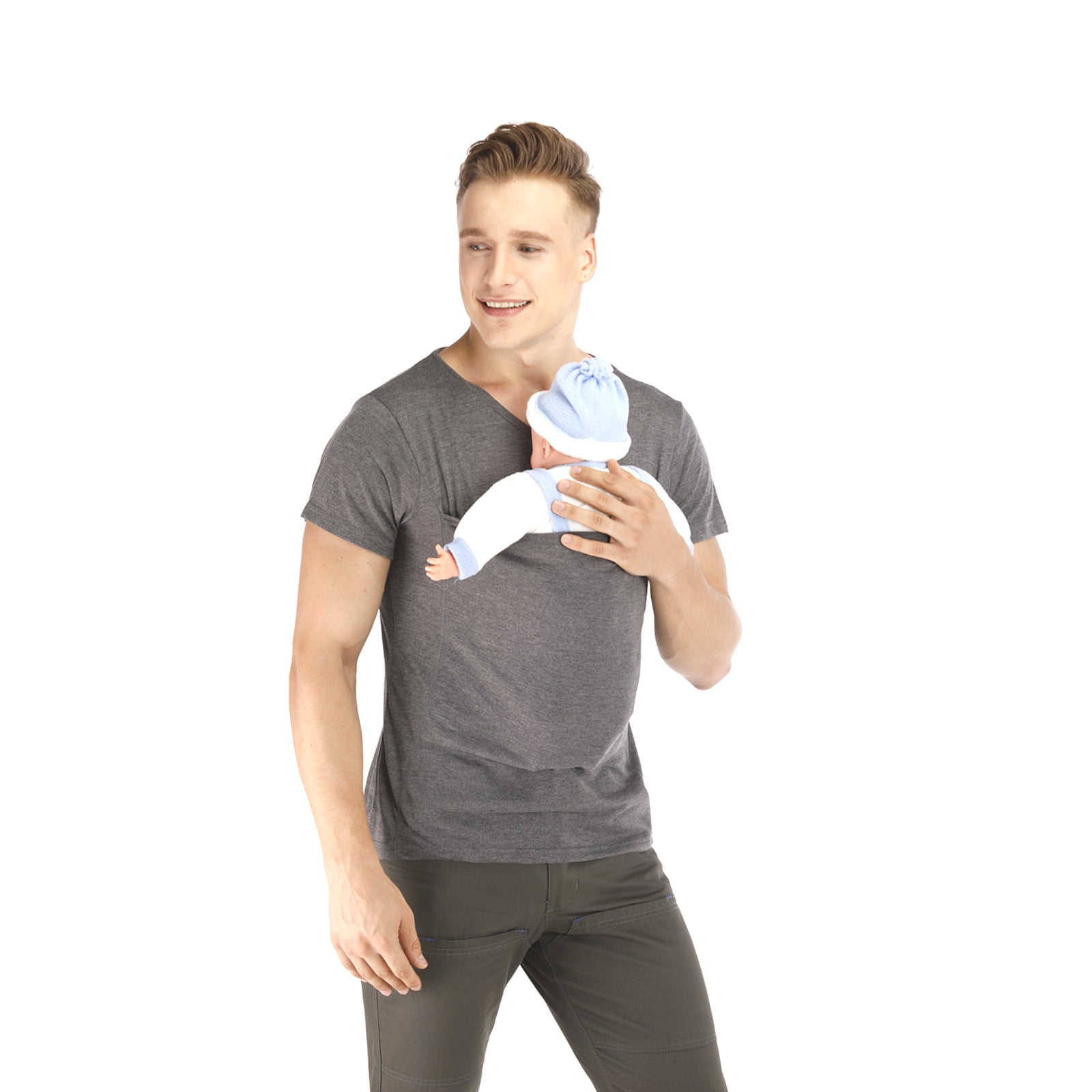 Beforesun Kangaroo Dad Men's T-Shirt Short-Sleeved Stretchy Infant ...