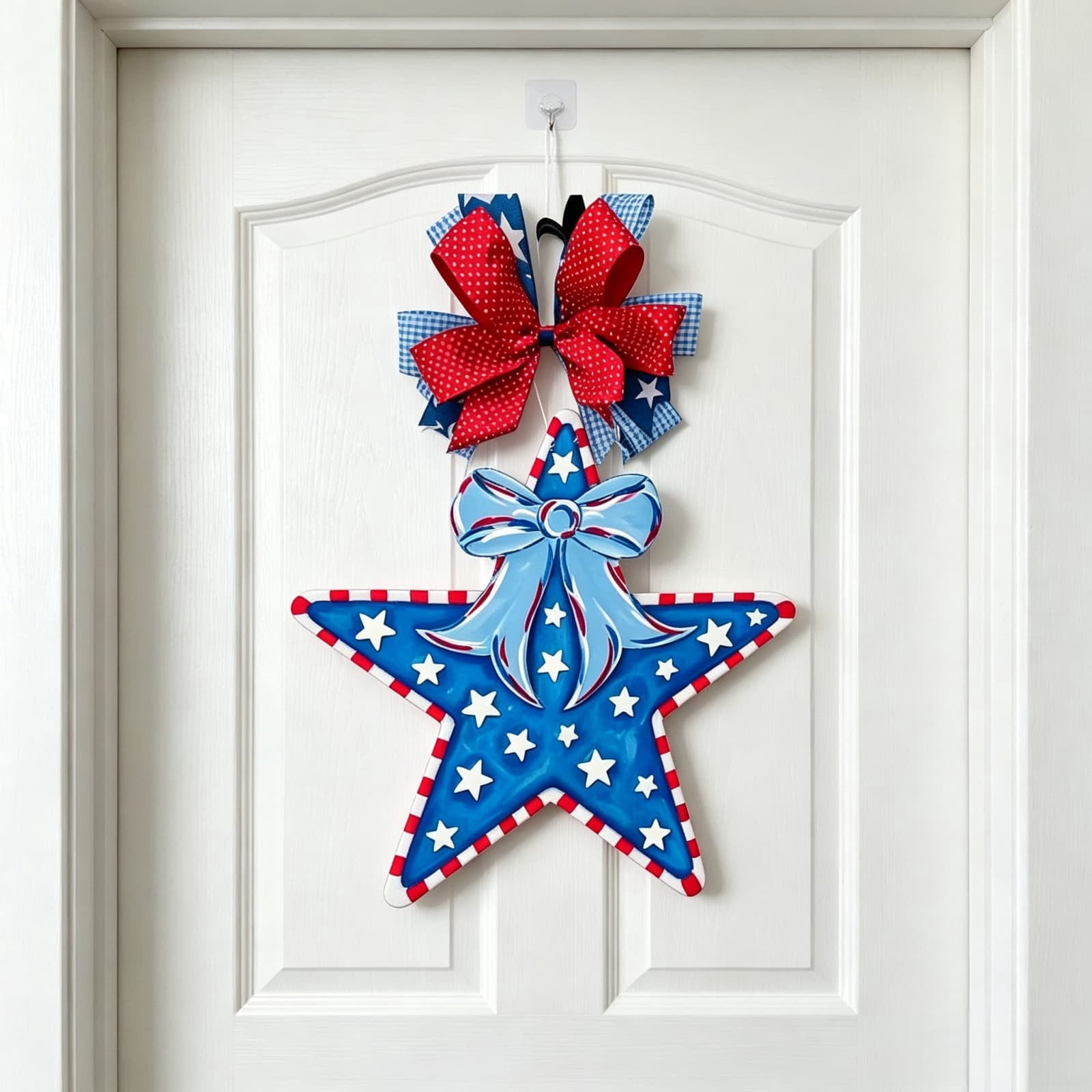 Beforeyayn 4Th Of July Patriotic Bow Door Hanger Independence Day Front ...
